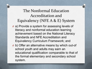 Characteristics and basic differences between formal and nonformal ...