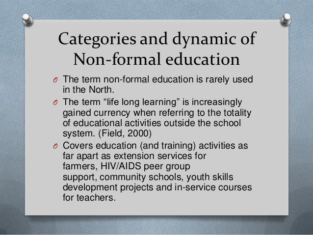 Types Of Education Formal Informal Nonformal