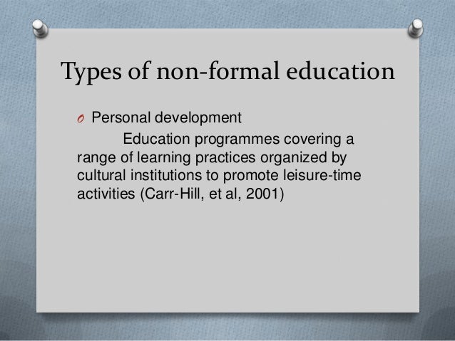 Types Of Education Formal Informal Nonformal