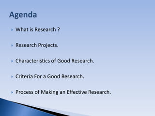 Characteristics and criteria of good research | PPTX