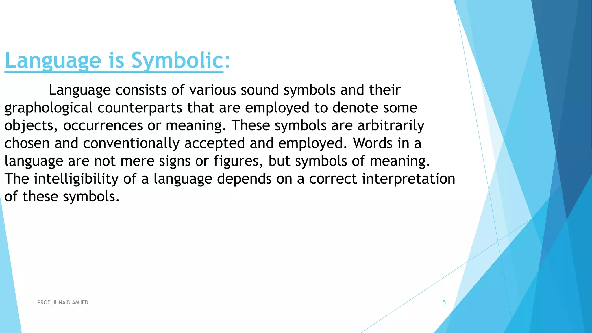 Characteristics and features of Language | PDF
