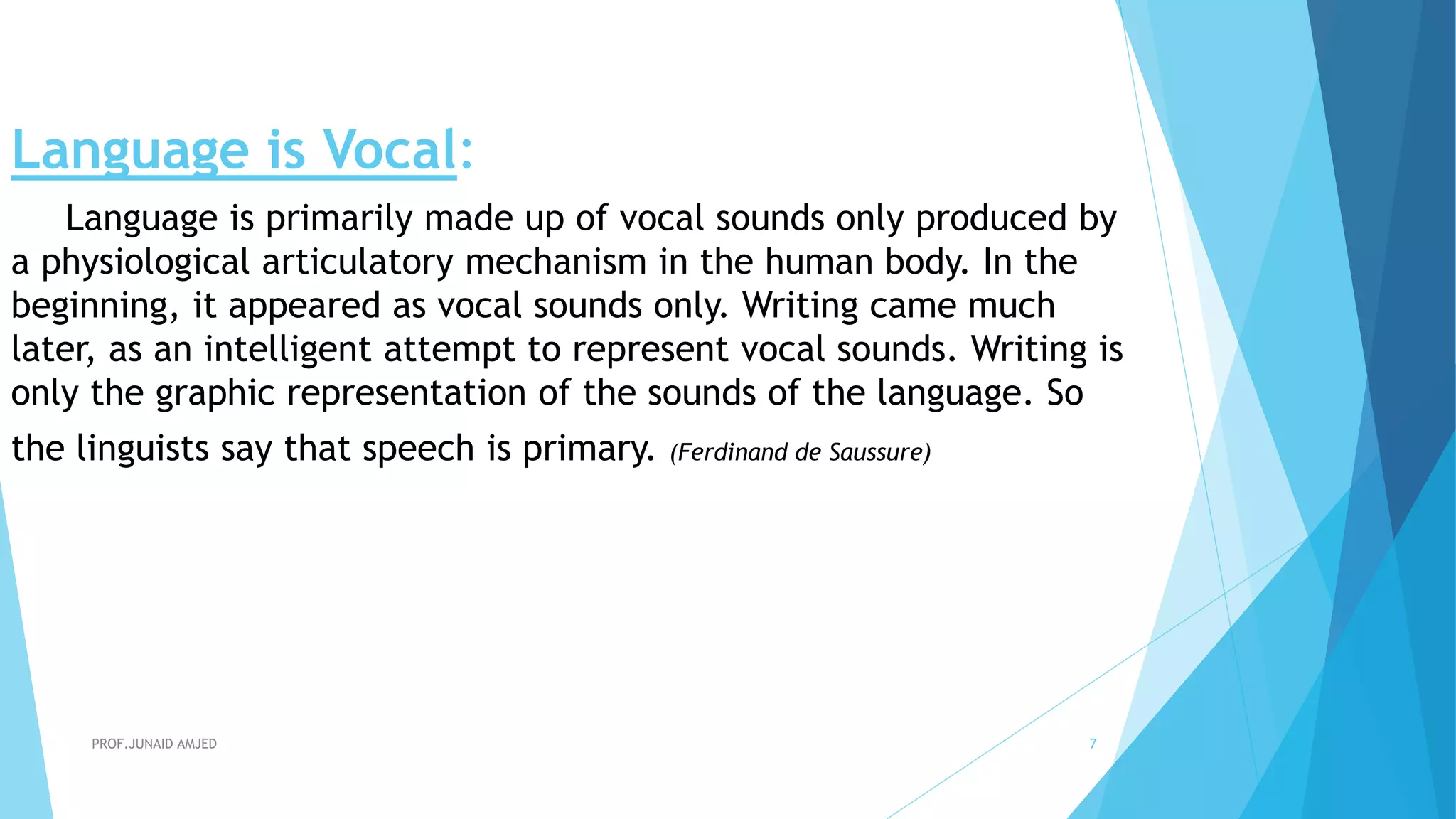Characteristics and features of Language | PDF