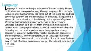 Characteristics and features of Language | PDF