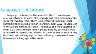 Characteristics and features of Language | PDF