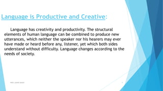 Characteristics and features of Language | PDF