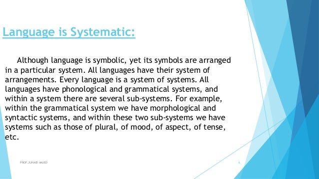 Characteristics and features of Language