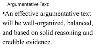 Characteristics and Parts of an Argumentative Text.pptx