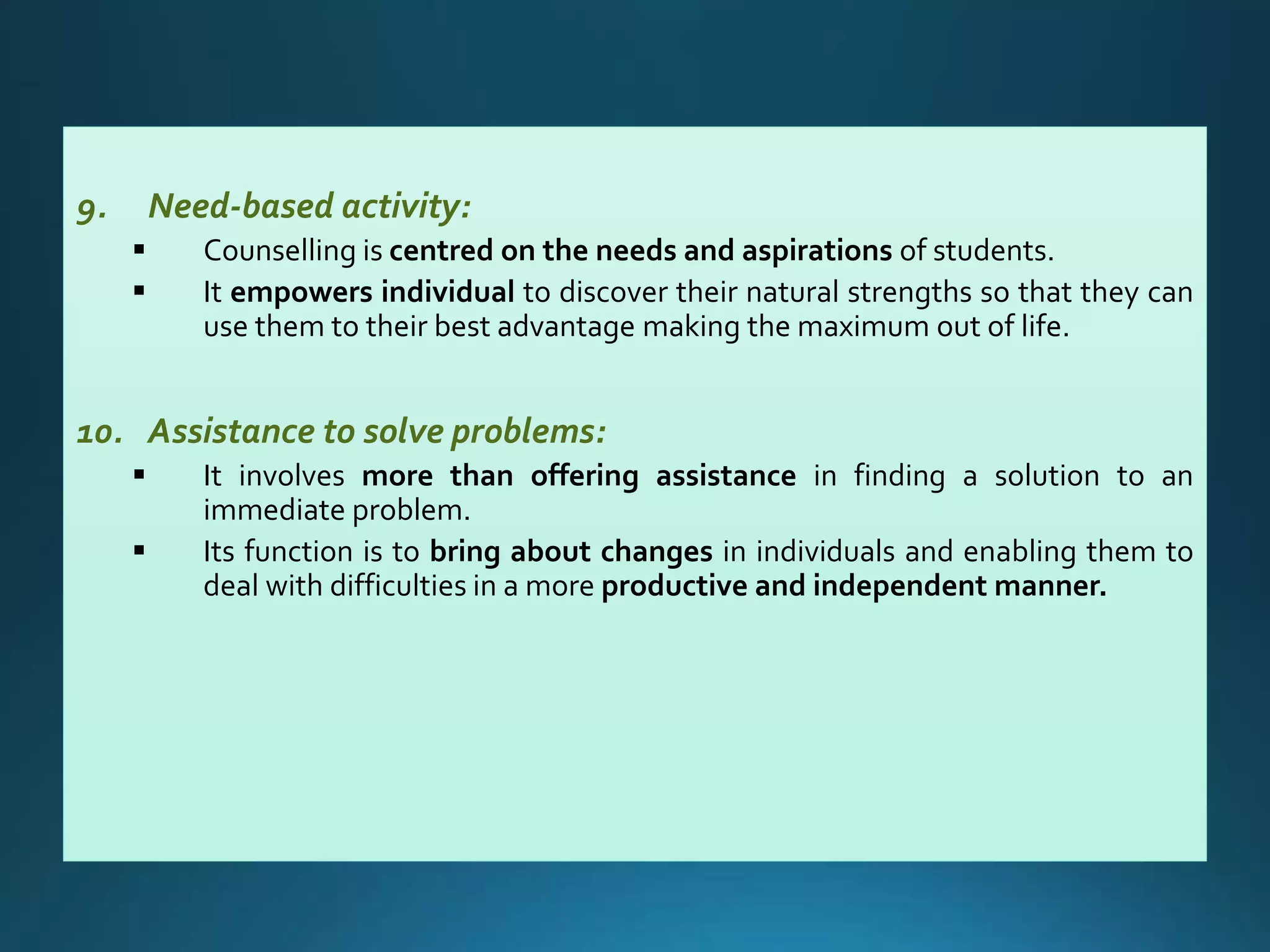 characteristics and problems of counselling 2.pptx