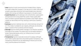 Characteristics and Properties of Kyanite Gemstone | PDF