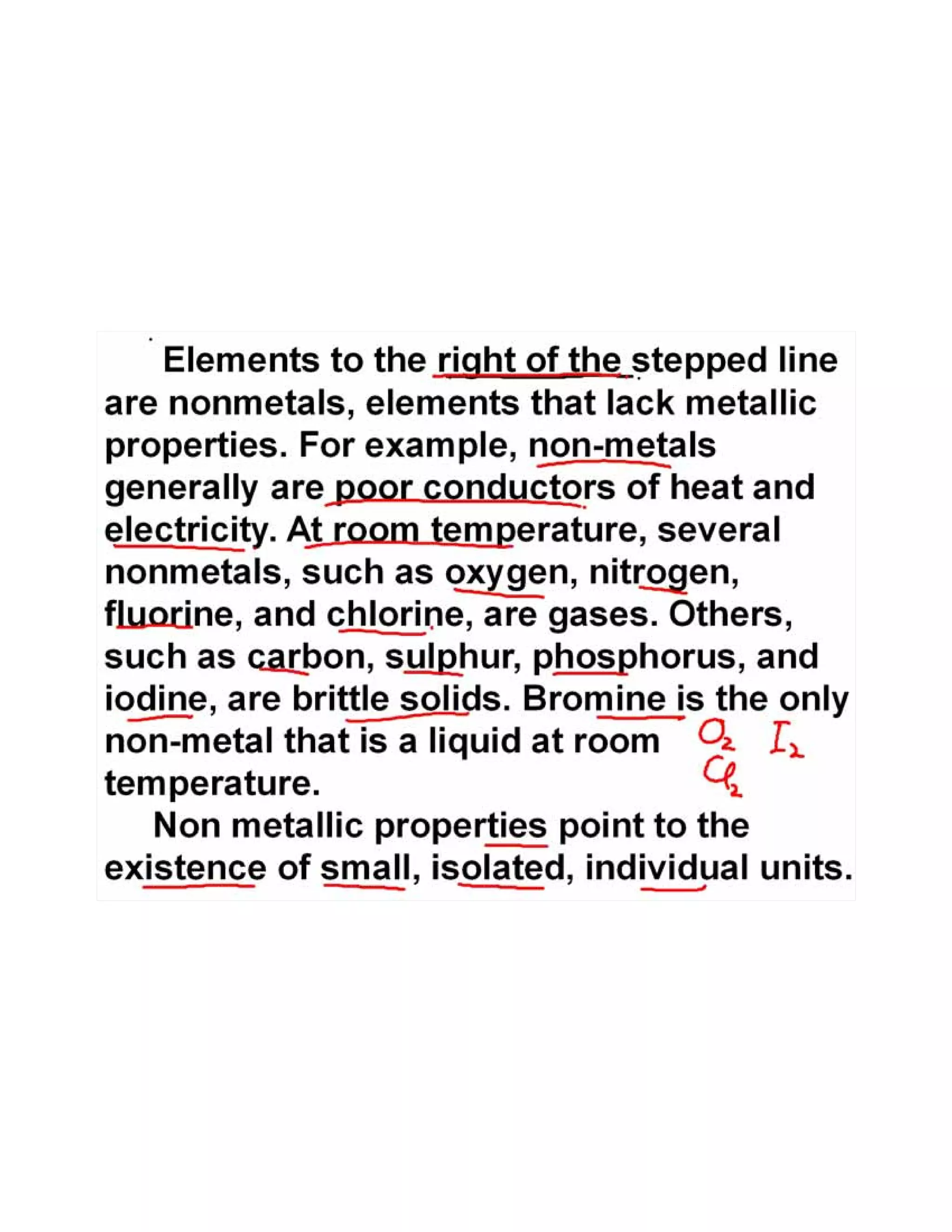 Characteristics and reactions of non metals | PDF