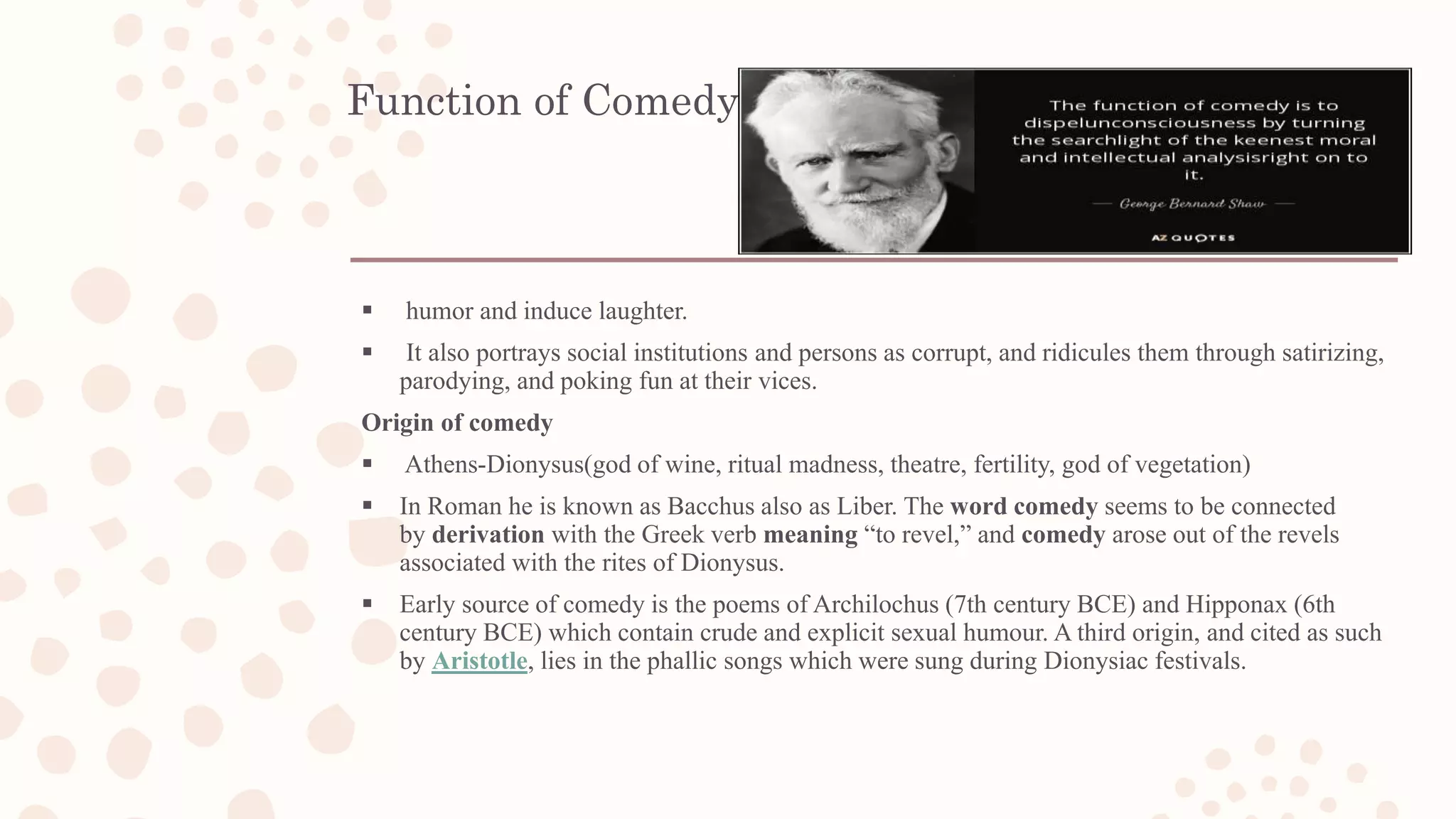 Characteristics and structure of comedy | PPTX