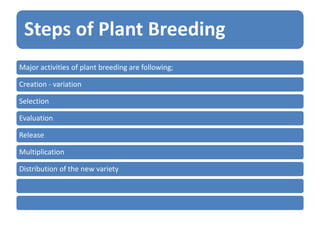 Characteristics Improvement in Plant Breeding | PPTX