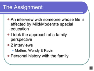 Characteristics interview project | PPT | Education