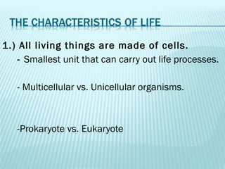 Characteristics life final | PPT