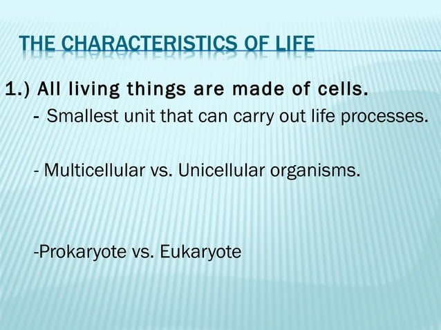 Characteristics life final | PPT