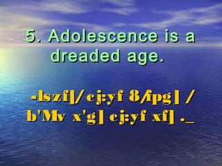 Characteristics of adolescence period | PPT
