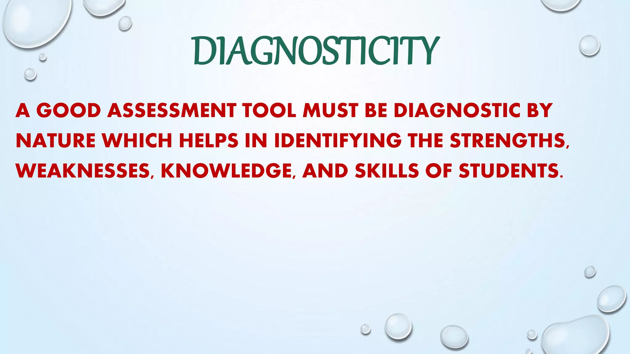 Characteristics of a good assessment tool | PPTX