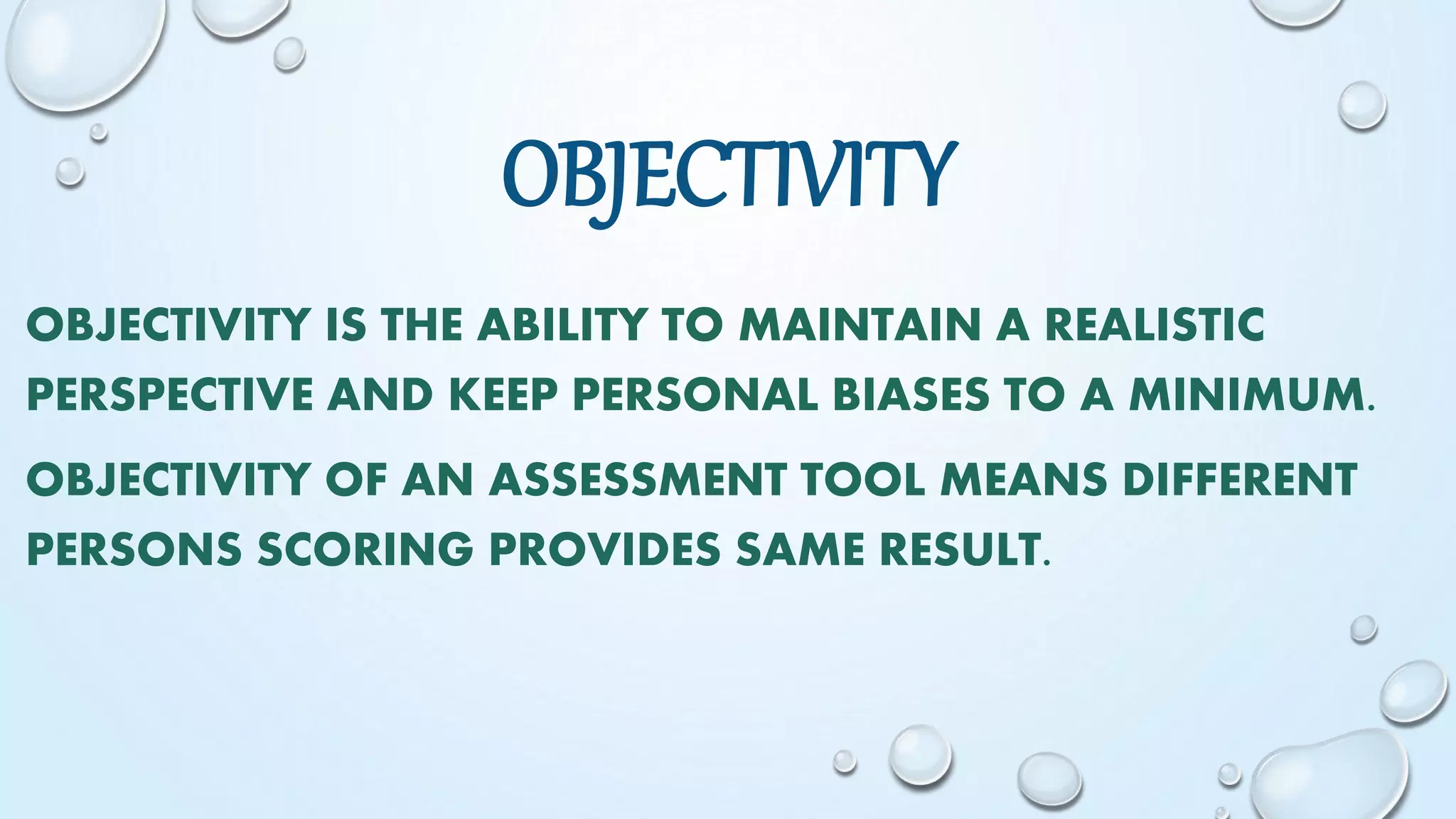 Characteristics of a good assessment tool | PPTX