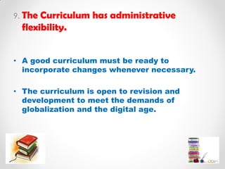 Characteristics of a good curriculum | PDF