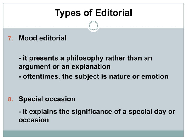 Characteristics of a good editorial | PPTX | Publishing Industry ...
