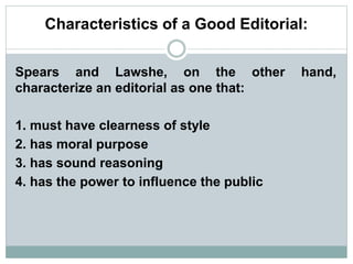 Characteristics of a good editorial | PPTX