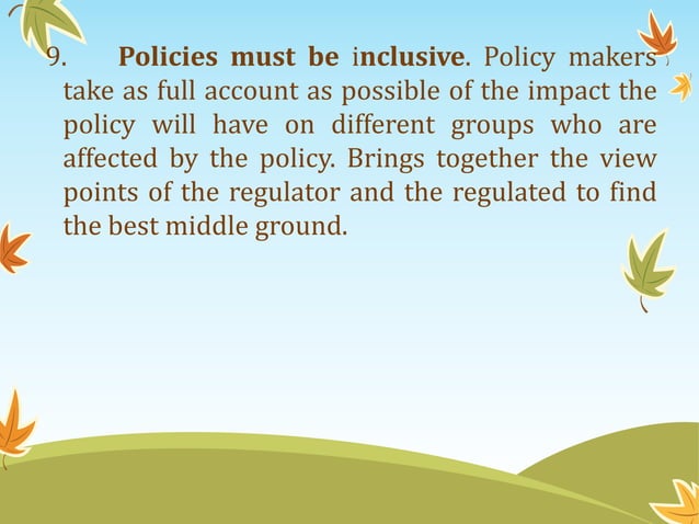Characteristics of a good policy | PPTX | Business | Business and Finance
