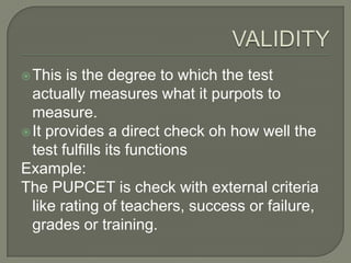 Characteristics of a good psychological test santos | PPT