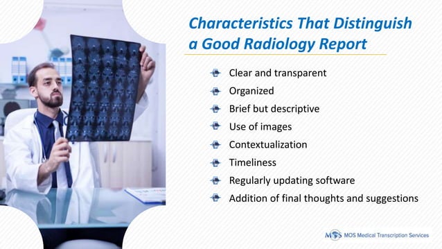 Characteristics of a Good Radiology Report | PPTX