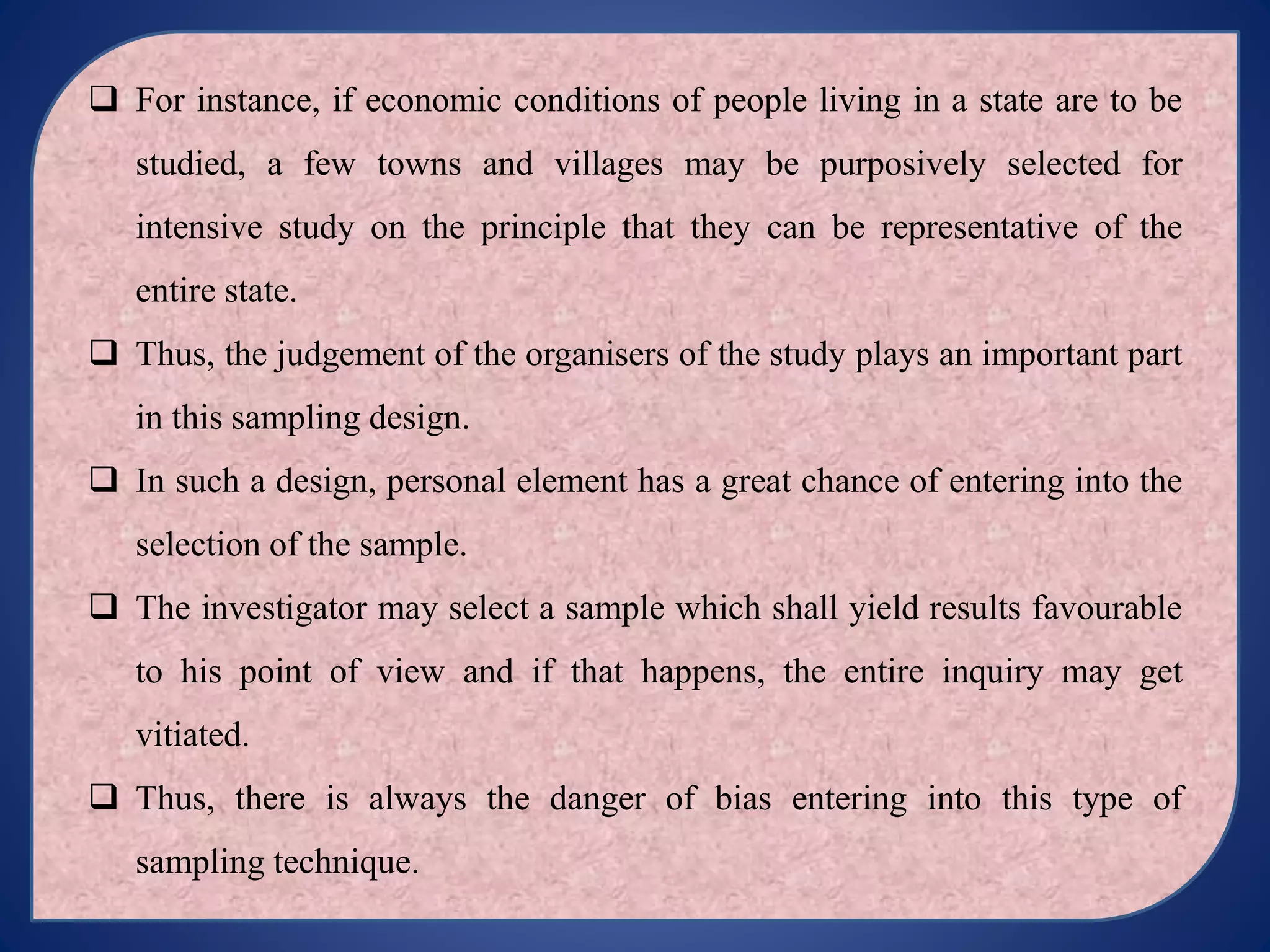 Characteristics of a good sample design & types of sample design | PPTX