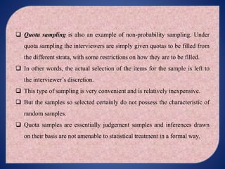 Characteristics of a good sample design & types of sample design | PPTX