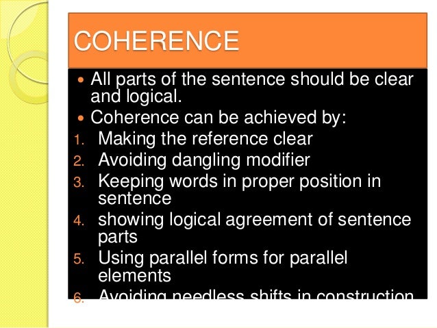 Characteristics of a good sentence lecture 1 writing