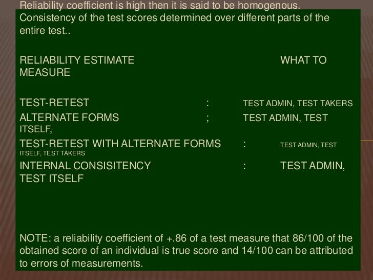Characteristics of a good test