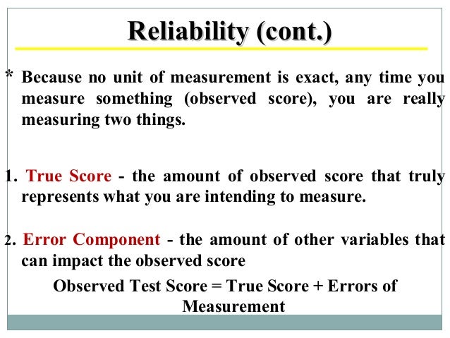 Characteristics of a good test