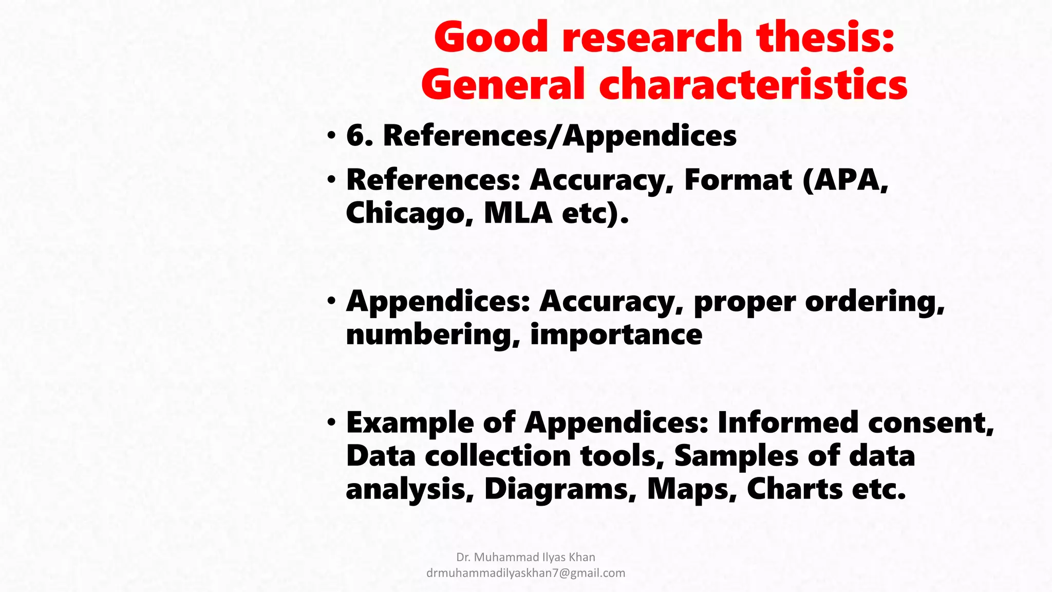 Characteristics of a good thesis | PPTX