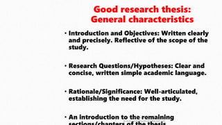 Characteristics of a good thesis | PPTX