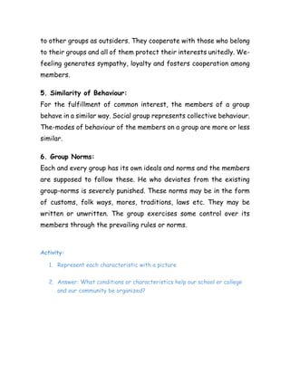 Characteristics of a group | PDF