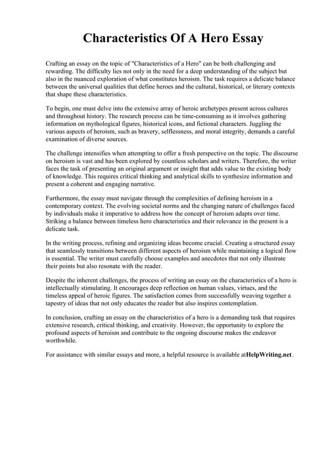 Characteristics Of A Hero Essay.pdf