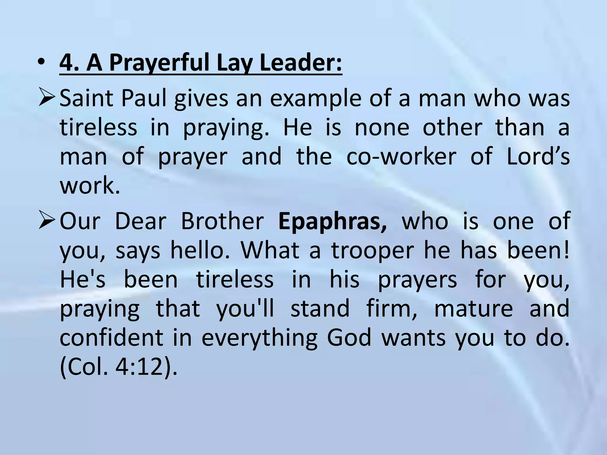 Characteristics of a lay leader | PPTX