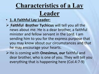 Characteristics of a lay leader | PPT