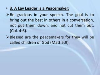 Characteristics of a lay leader | PPT