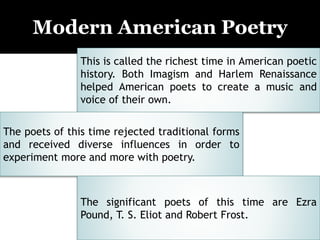 Characteristics of american poetry | PPTX | Poetry | Books and Literature