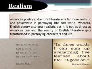 Characteristics of american poetry | PPTX | Poetry | Books and Literature
