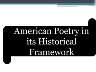 Characteristics of american poetry | PPTX | Poetry | Books and Literature