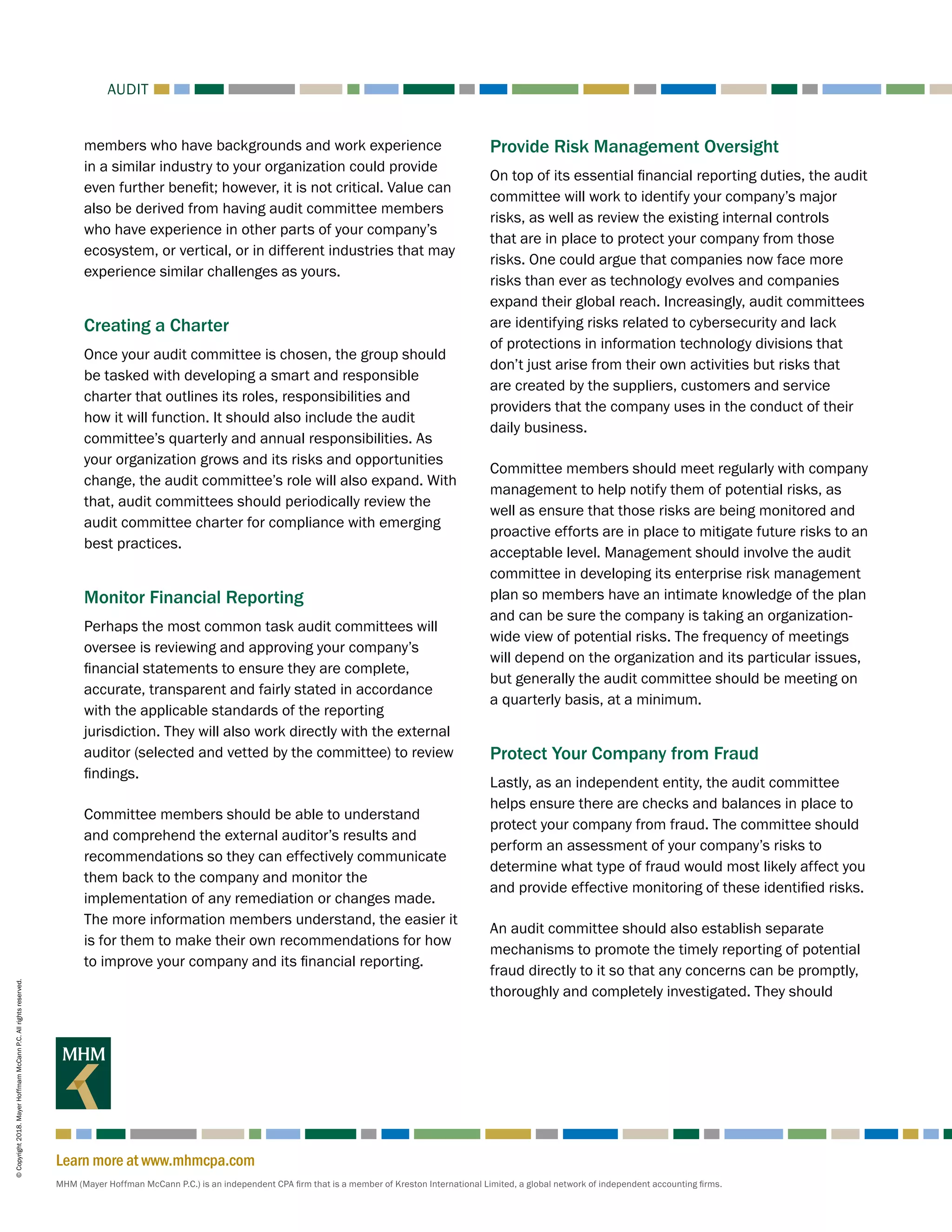 Characteristics of an Effective Audit Committee | PDF