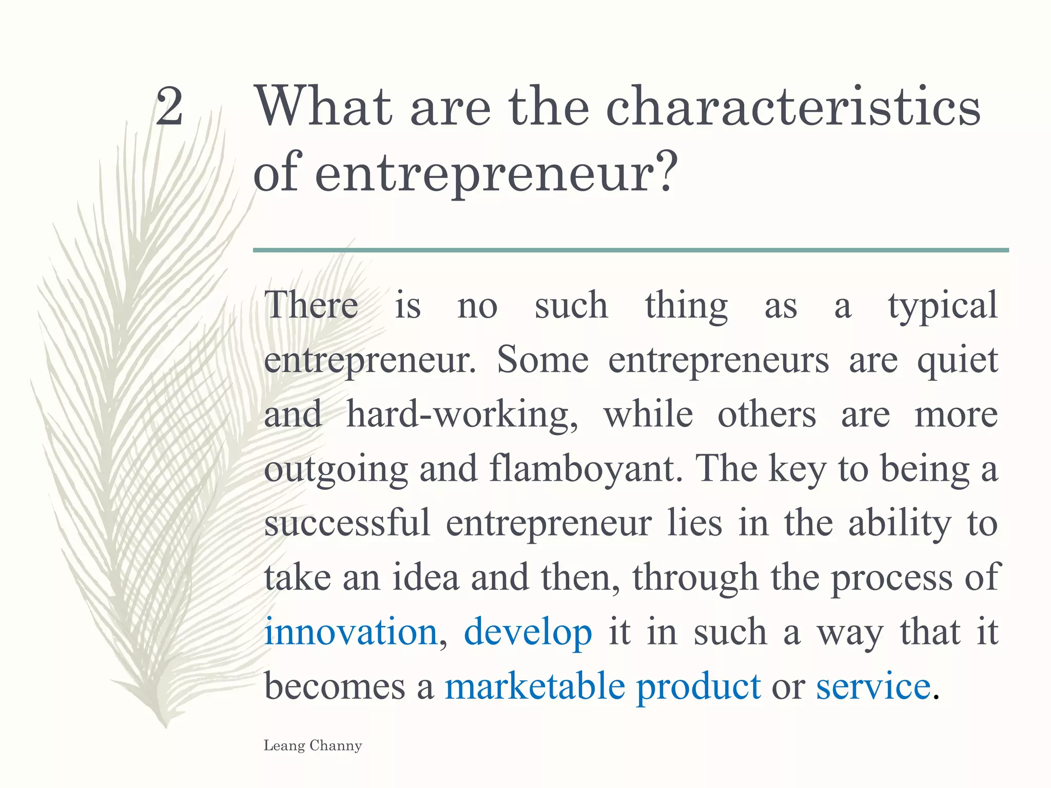 Characteristics of an entrepreneur | PPTX