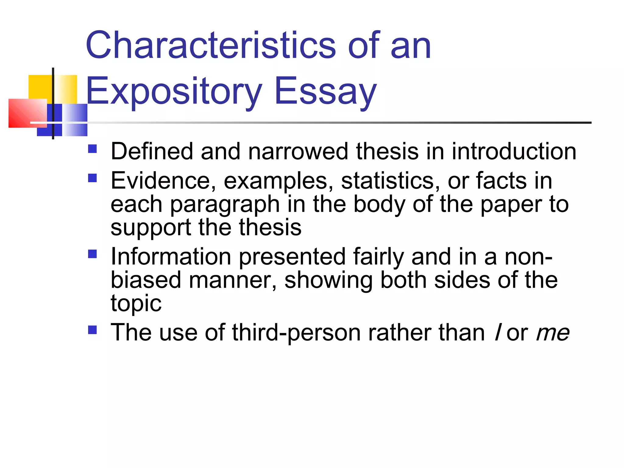 Characteristics of an expository essay | PPT