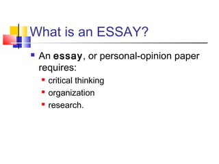 Characteristics of an expository essay | PPT