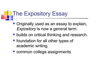 Characteristics of an expository essay | PPT