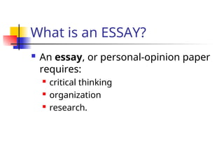 Characteristics of an Expository Essay.ppt