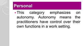 Characteristics of a nursing profession | PPTX